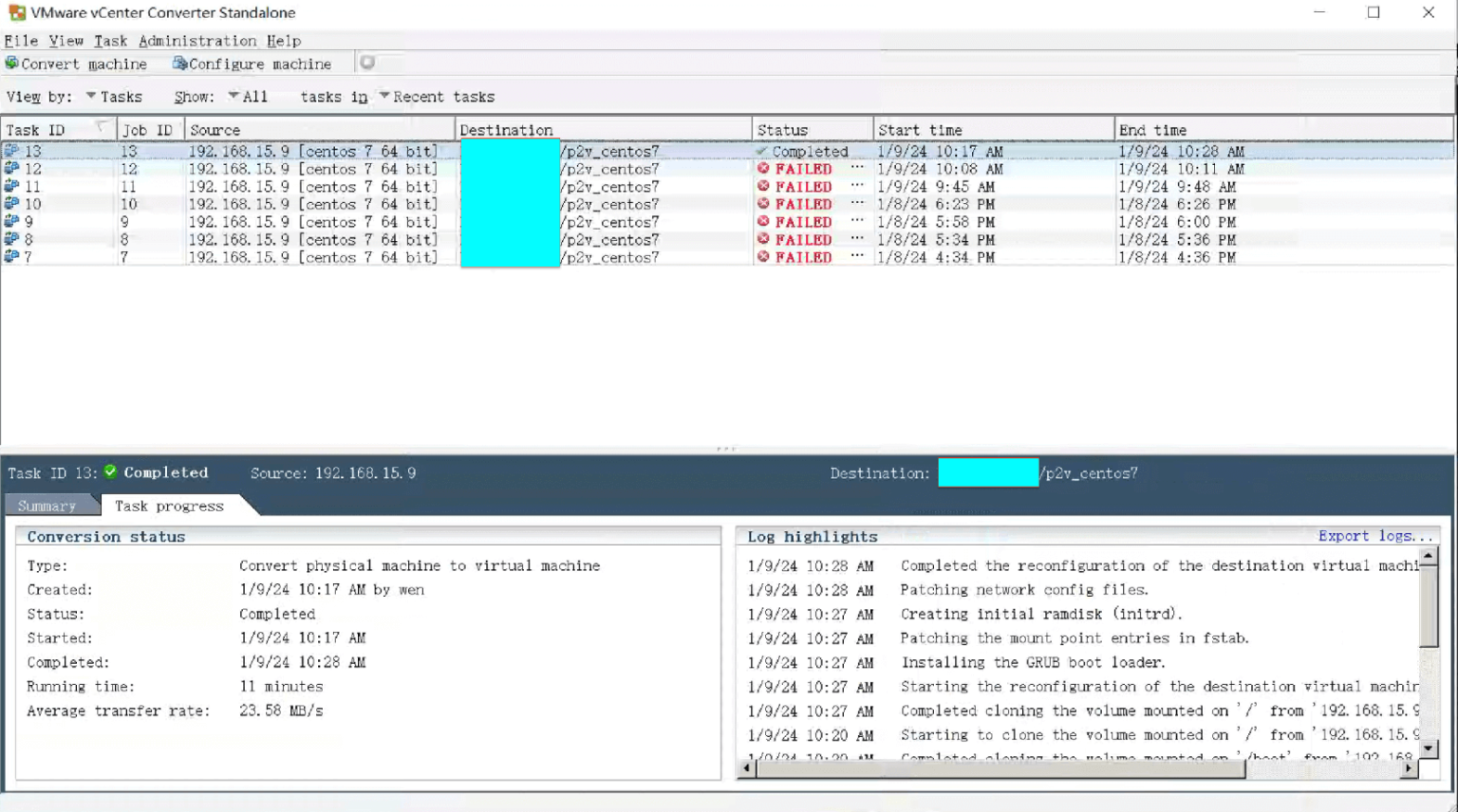 P2V迁移：使用VMware Converter将物理机转换为虚拟机的步骤与常见问题(转换源为远端Linux)
